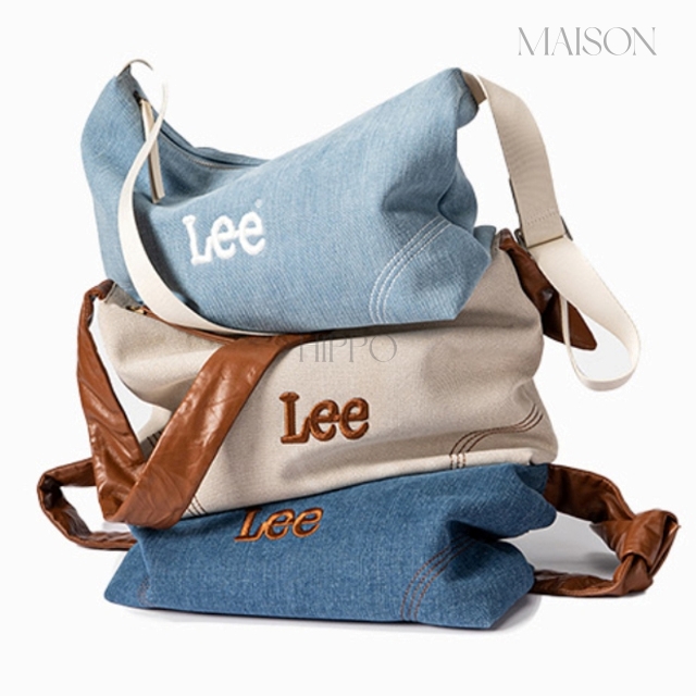 LEE 데님 보부상 에코 숄더 크로스 리본 백 LE240072M - 에이블리