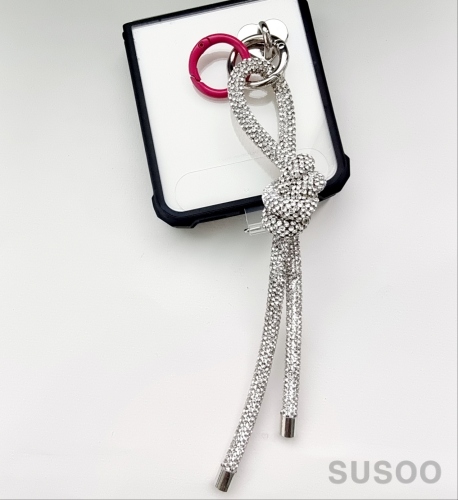 [SUSOO제작] 반짝 큐빅 매듭 로프 키링 - 에이블리