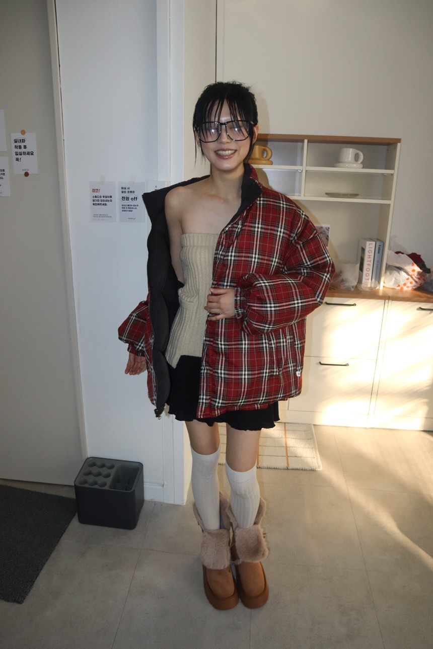 reversible check padding - 에이블리