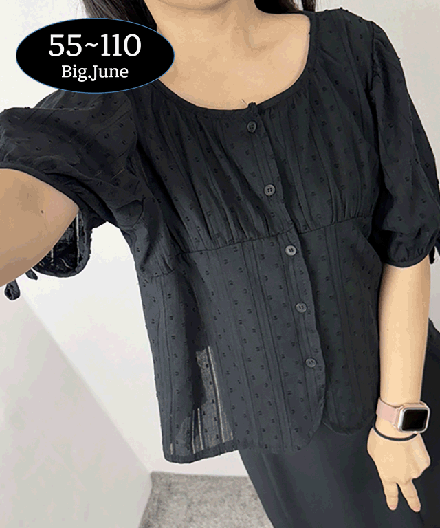 [~110 5XL 러블리/리본]프릴 블라우스🧡빅사이즈 체형커버 여유핏 넉넉핏 오버핏 여름 가을 봄 캐주얼 러블리 페미닌 데일리 프릴 블라우스[366] - 에이블리