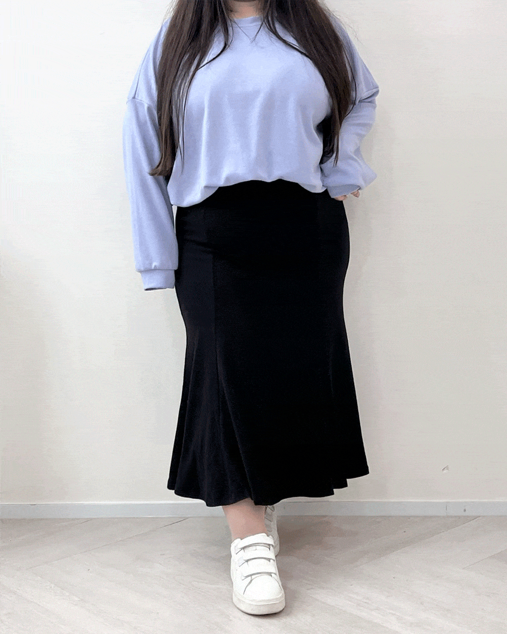 (66-120/3size) 포니 탄력실화 히든밴딩 머메이드 스커트 빅사이즈 롱치마 라인진짜예쁨 5XL - 에이블리