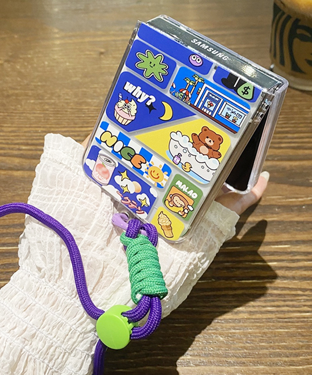 태그홀더 행온택 스트랩 갤럭시 Z플립6 Z플립5 곰돌이 캐릭터 투명 하드 Z플립4 Z플립3 제트플립6 제트플립5 제트플립4 제트플립3 지플립6 지플립5 지플립4 귀여운 폰