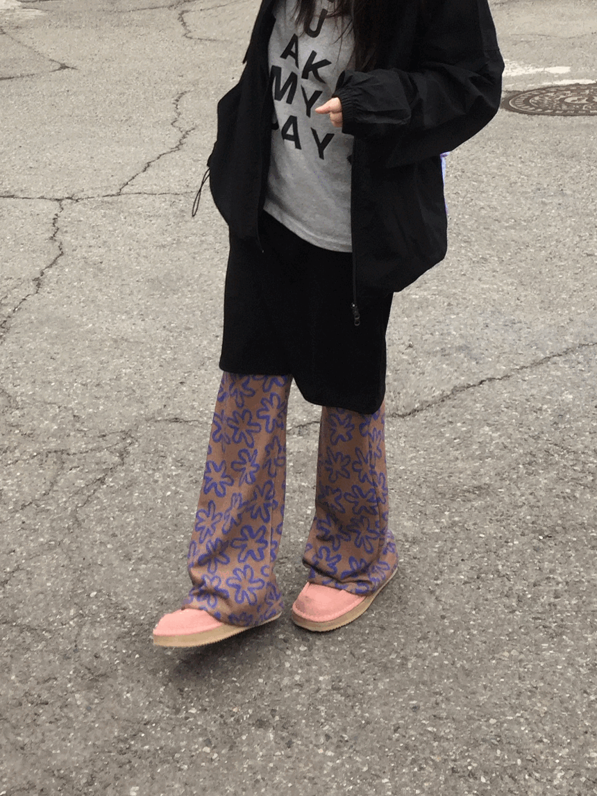 지오 나염 부츠컷 밴딩 팬츠 (2c) - 에이블리