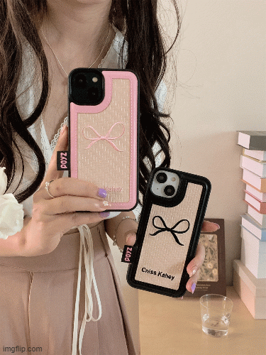 주문폭주 ‍🔥주문제작🫧리본 핑크 블랙 캐릭터 하이틴 손민수 Y2k 커플 아이폰 폰케이스 우정 키치 레트로 친구선물 생일 선물추천 범퍼 레트로 감성 연예인 귀여운 유니크