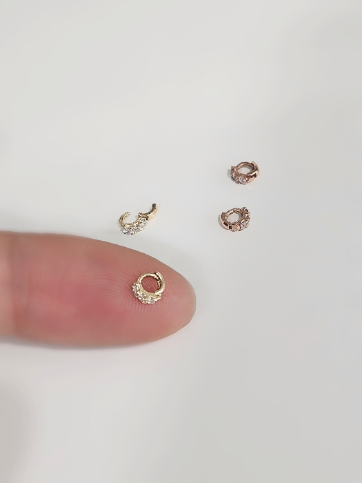 [14k] 2mm 초초초미니 큐빅 링 - 에이블리