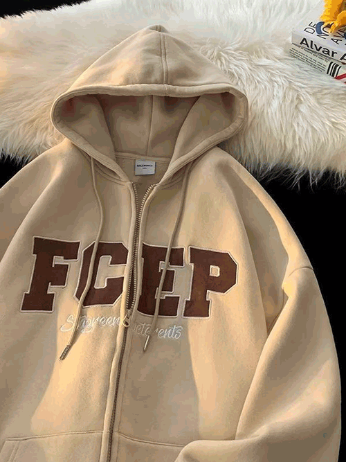 [M~4XL/ 신상/😍커플템/👍미친할인/⚡기획/빠른배송/ 이벤트/⭐한정수량/💖최강데일리] 남녀공용 기본 캐주얼 자수 프린트 로고 기모 집업 후드 티셔츠 (4Color) - 에이블리