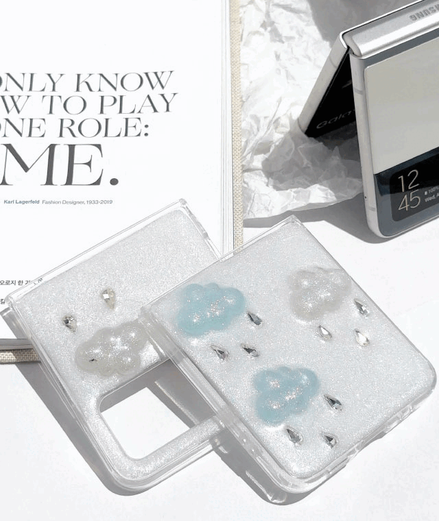 당일출고🚀 입체 비 구름 펄 홀로그램 Z플립케이스 Z플립3 Z플립4 Z플립5 지플립3 지플립4 지플립5 제트플립3 제트플립4 제트플립5 케이스 폰케이스 에이블리