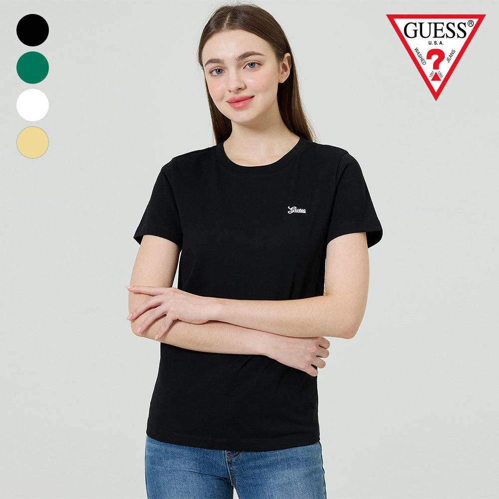 게스 진 여성 게스 미니 레터링 반팔티 4color - 에이블리