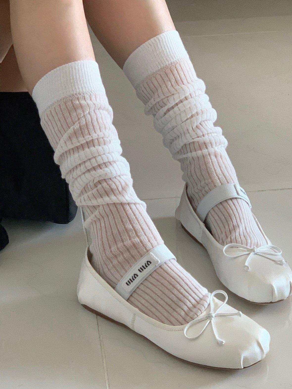 시스루 니삭스 양말 봄 - 에이블리