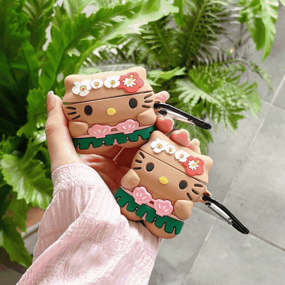 하와이키티태닝키티에어팟케이스 커플케이스 우정케이스 귀여운케이스 에어팟집 에어팟1세대 2세대 3세 에어팟프로 에어팟 케이스 갤럭시 아이폰 Y2k 에어팟 여행 커플 친구