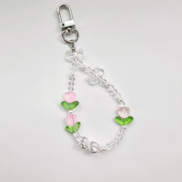 [SUSOO제작] 핑크튤립 미니 스트랩 - 에이블리