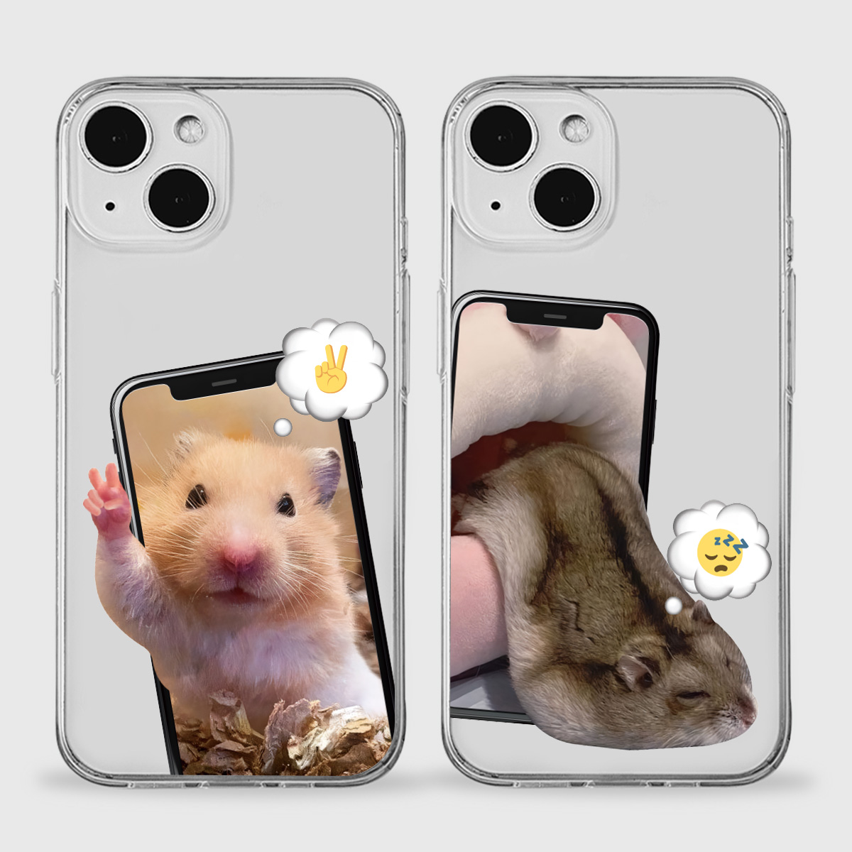 신상할인💕 젤리 햄툭튀핸드폰케이스 Z플립5 아이폰15 S24 A31 A32 A33 A25 A35 전기종 감성적인 투명젤리 핸드폰 햄스터 귀여운 하찮 에이블리