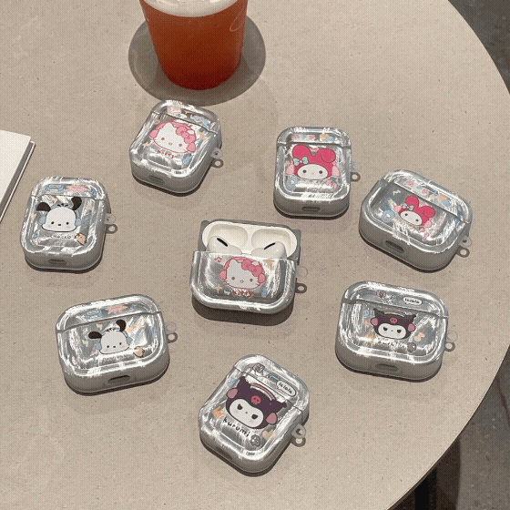 실버산리오에어팟에어팟케이스 커플케이스 우정케이스 귀여운케이스 에어팟집 에어팟1세대 에어팟2세대 에어팟3세대 에어팟프로 에어팟프로2 쿠로미 포차코 마이멜로디 여행 커플