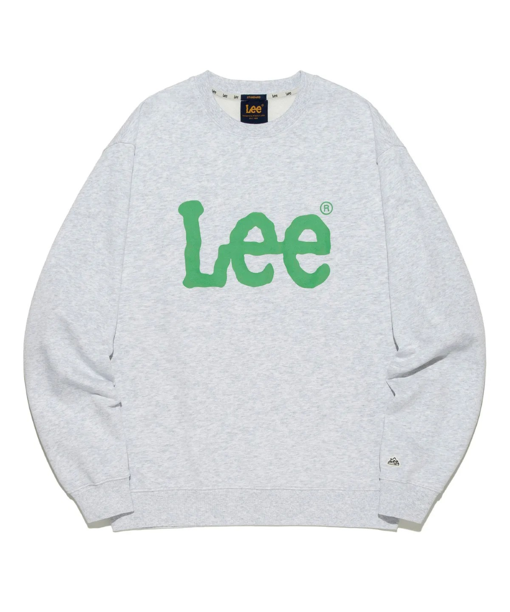 LEE 빅 트위치 로고 맨투맨 라이트 그레이 LE2501CR01LG - 에이블리