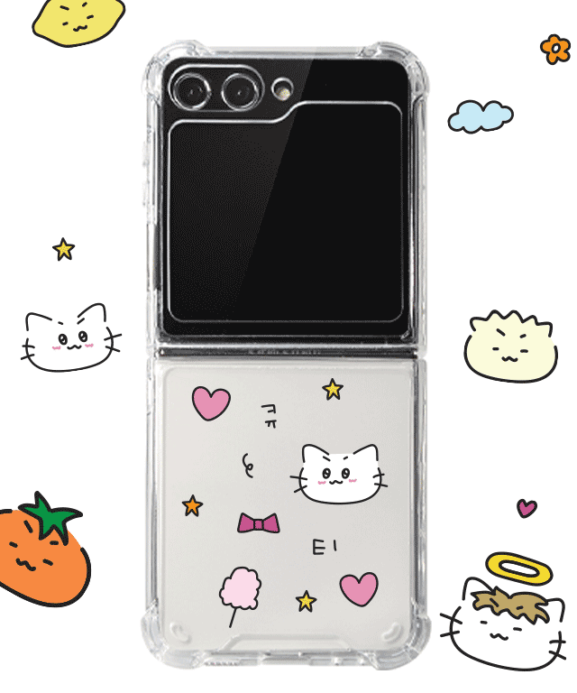 에이블리 단독💘 김먕 김먕이 귀여운 제트플립 케이스 고양이 천사 악마 Z플립 Z플립6 제트플립6 플립6 갤럭시플립케이스 제트플립3 디자인 젤리 플립4 플립5 투명하드 탱크