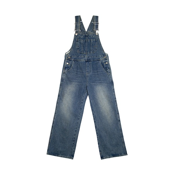 [당일 배송] SNACK WASHING DENIM OVERALLS [스낵 워싱 데님 오버롤] - 에이블리